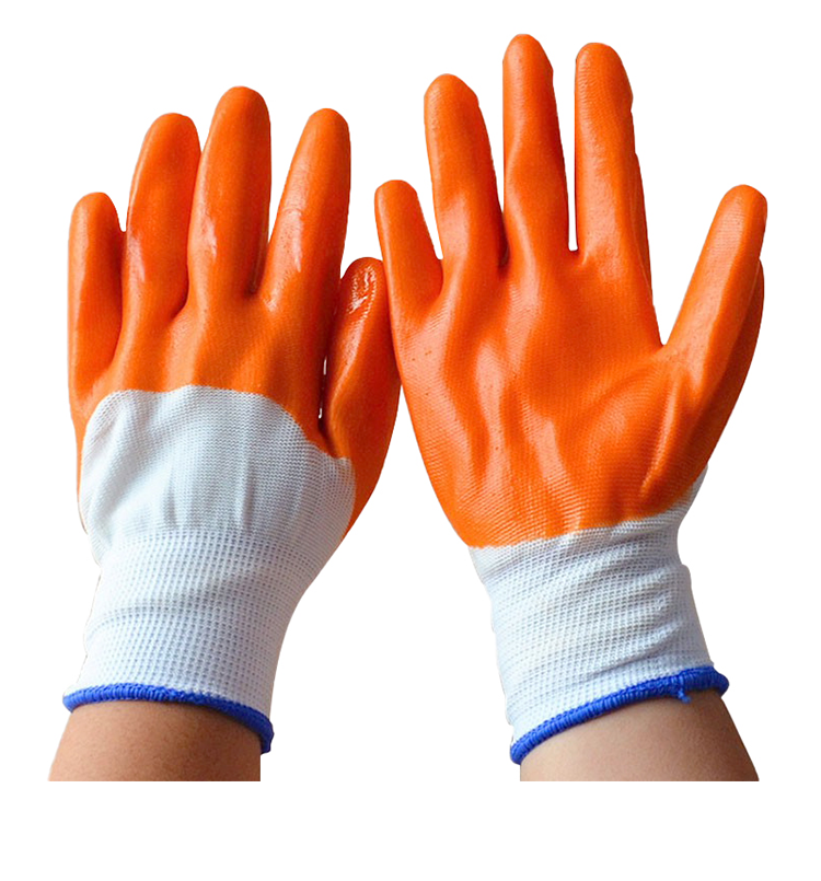 冰禹 浸胶劳保手套 BYst-5975 PVC 小半挂 12双 1包
