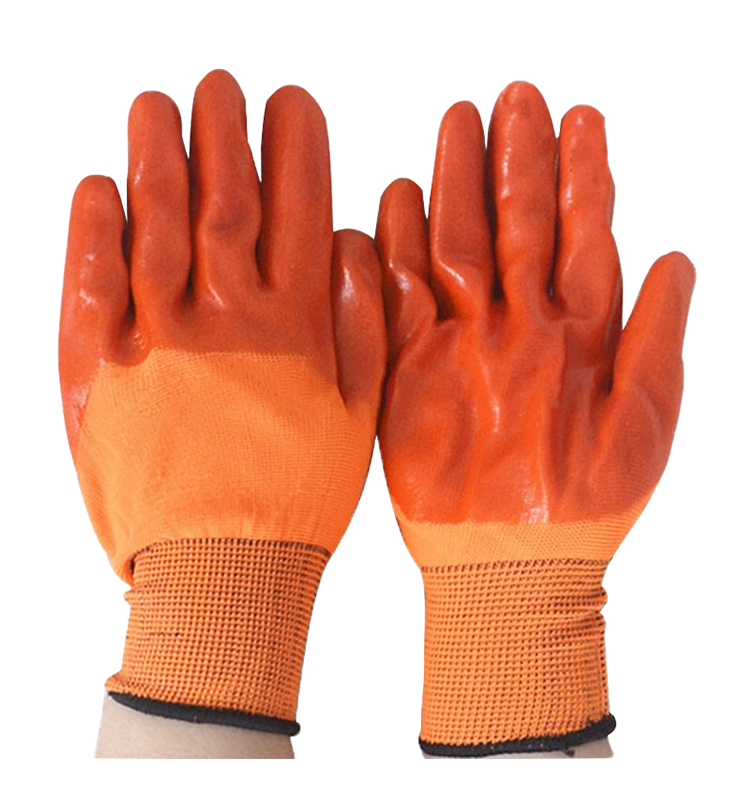 冰禹 浸胶劳保手套 BYst-5975 PVC 小半挂 12双 1包