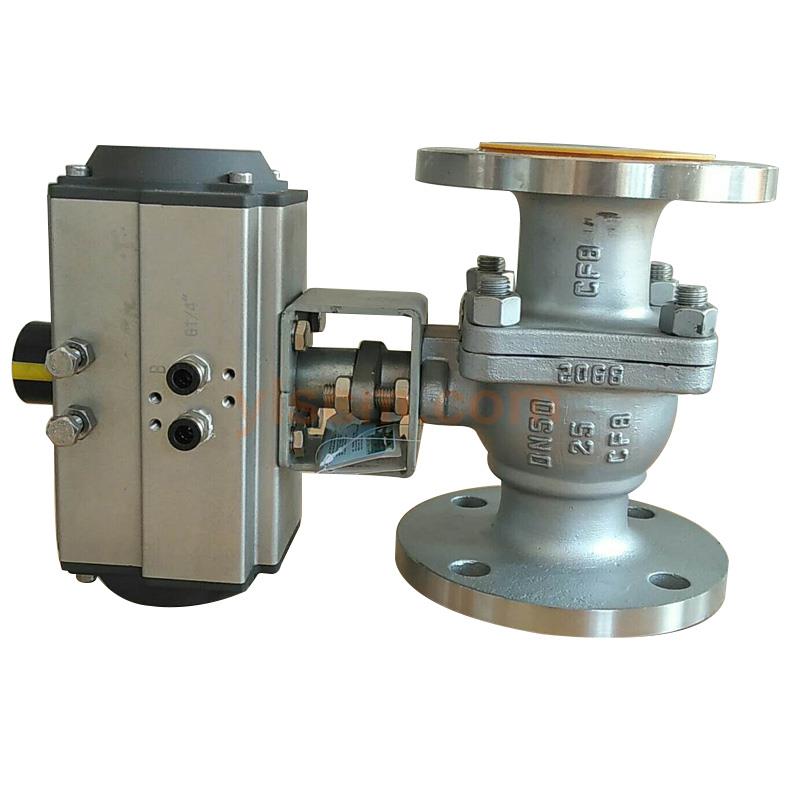 远大 尧字不锈钢法兰气动球阀 Q641F-25P DN50