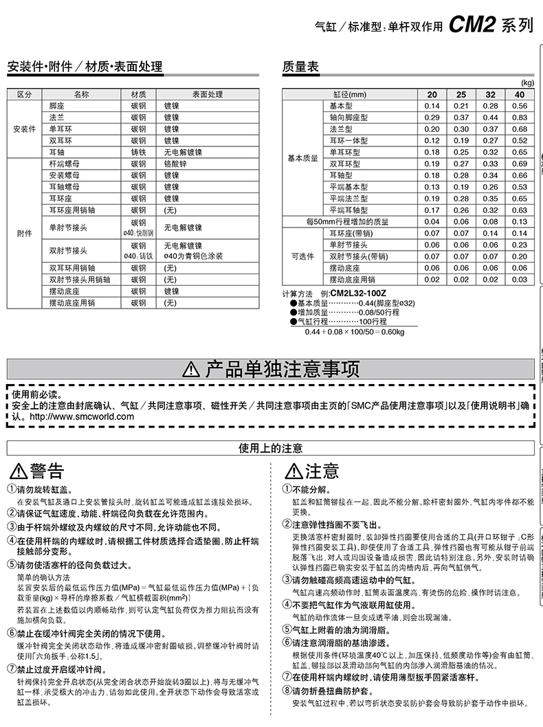 SMC CDM2B32-40系列 气缸/标准型 单杆双作用 CDM2B32-100Z 1个
